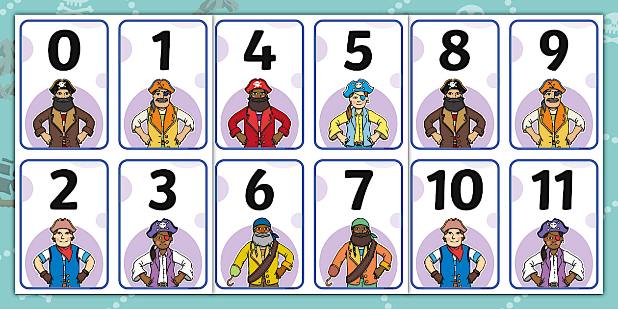 Pirate-Themed Number Cards (teacher made) - Twinkl
