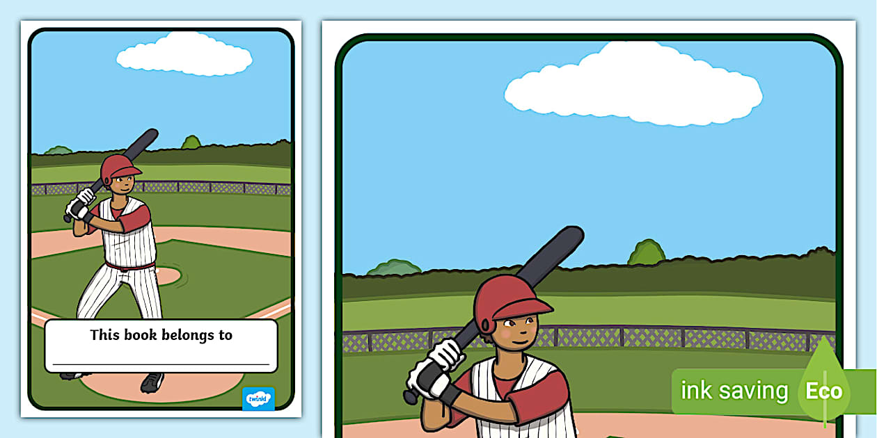Baseball-Themed Book Cover | Twinkl | KS1 | Stationery | PE