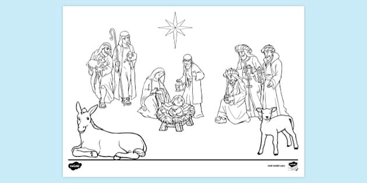 Christmas Nativity Colouring | Colouring Sheets - Twinkl