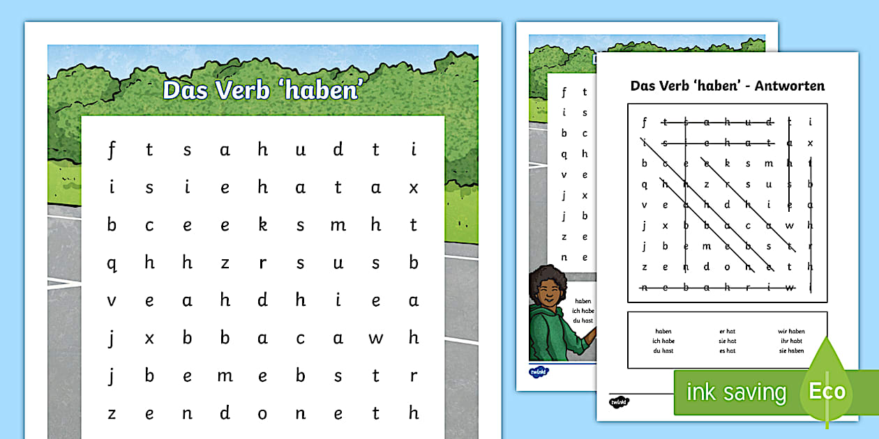 Verb 'To Have' Word Search German