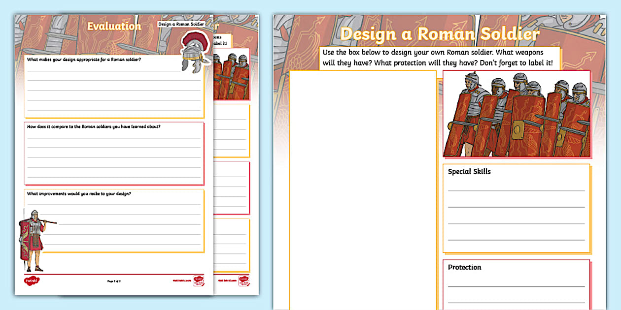 Design a Roman Soldier Worksheet (Teacher-Made) - Twinkl