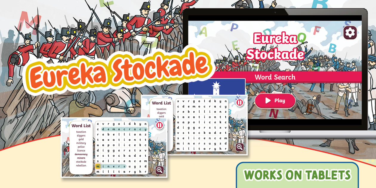 Eureka Stockade Interactive Word Search