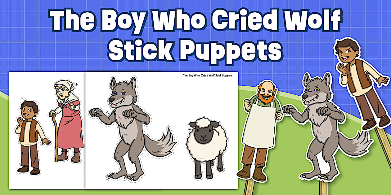 The Boy Who Cried Wolf Stick Puppets