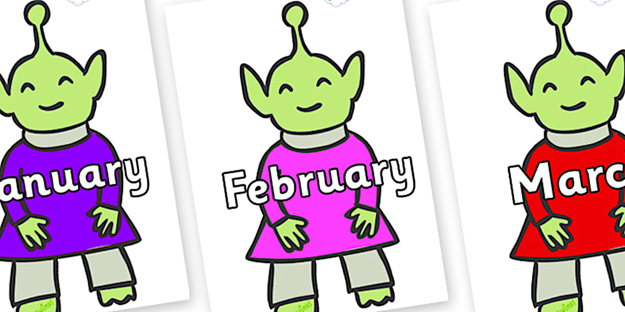 Months of the Year on Aliens (Teacher-Made) - Twinkl