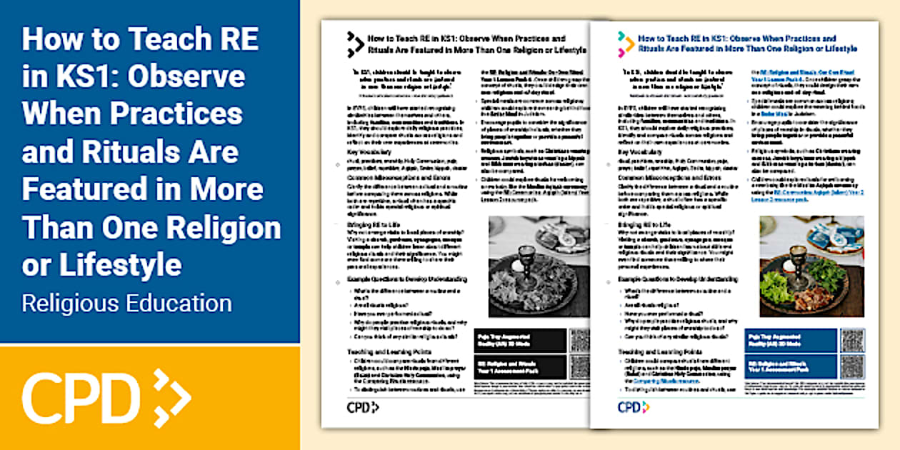 How to Teach RE in KS1: Observe When Practices and Rituals Are Featured in