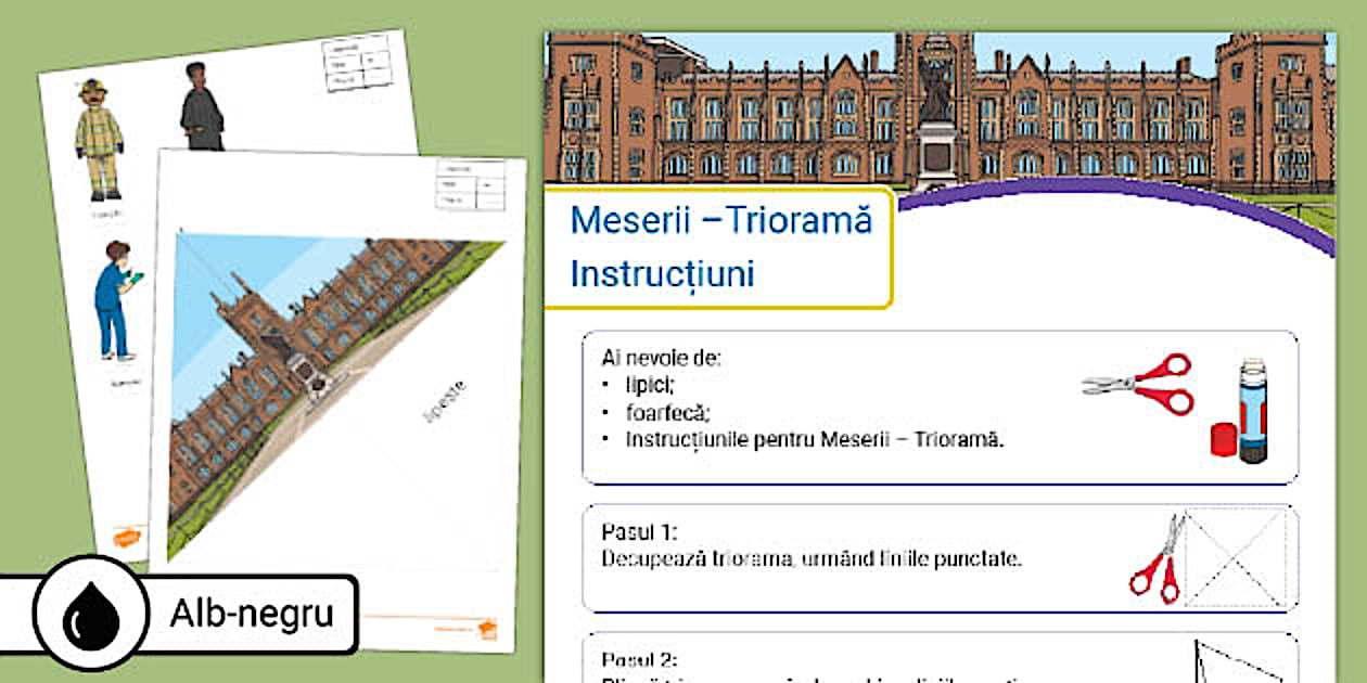 Meserii – Trioramă (teacher made) - Twinkl