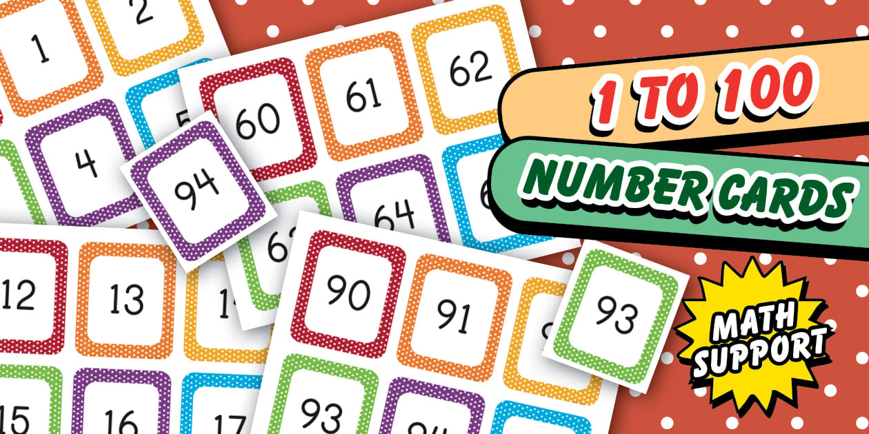 One to 100 Number Cards (teacher made) - Twinkl