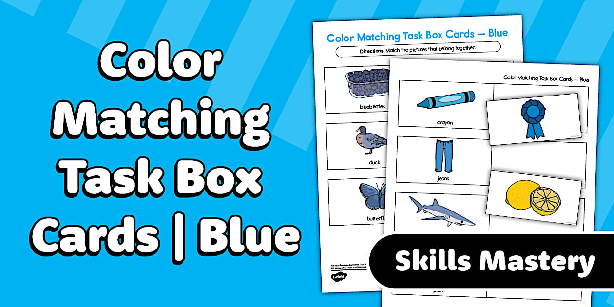 Color Matching Task Box Cards – Blue