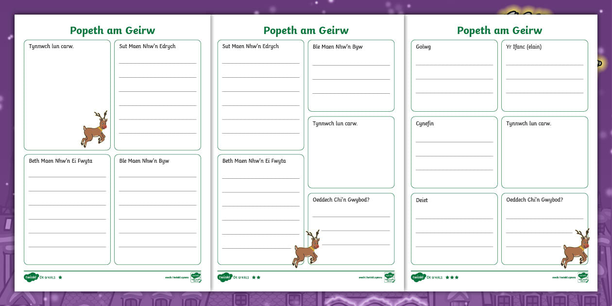 Y Coler Coll: Fframiau Ysgrifennu Ffeil Ffeithiau Ceirw