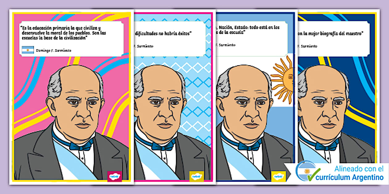 Imágenes de Sarmiento con frases - Twinkl Argentina