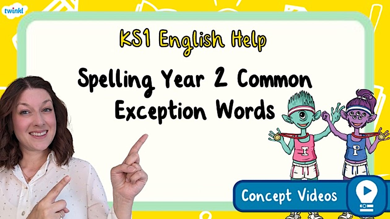Spelling Year 2 Common Exception Words | KS1 English Concept Video