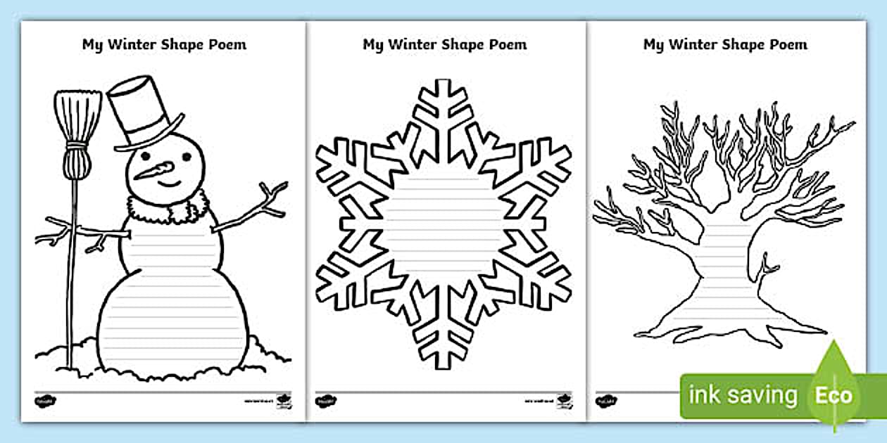 Winter Shape Poem – Poetry Templates – Twinkl