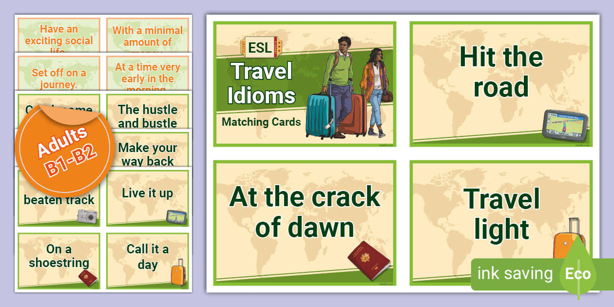 ESL Travel Idioms | ESL Travel Resources for Adults | Twinkl
