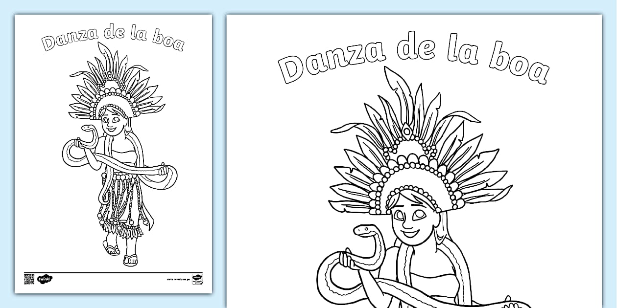 Danza de la boa para colorear (Teacher-Made) - Twinkl