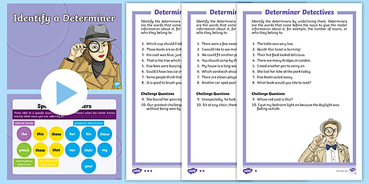 Identifying Determiners KS2 Teaching Pack (teacher made)