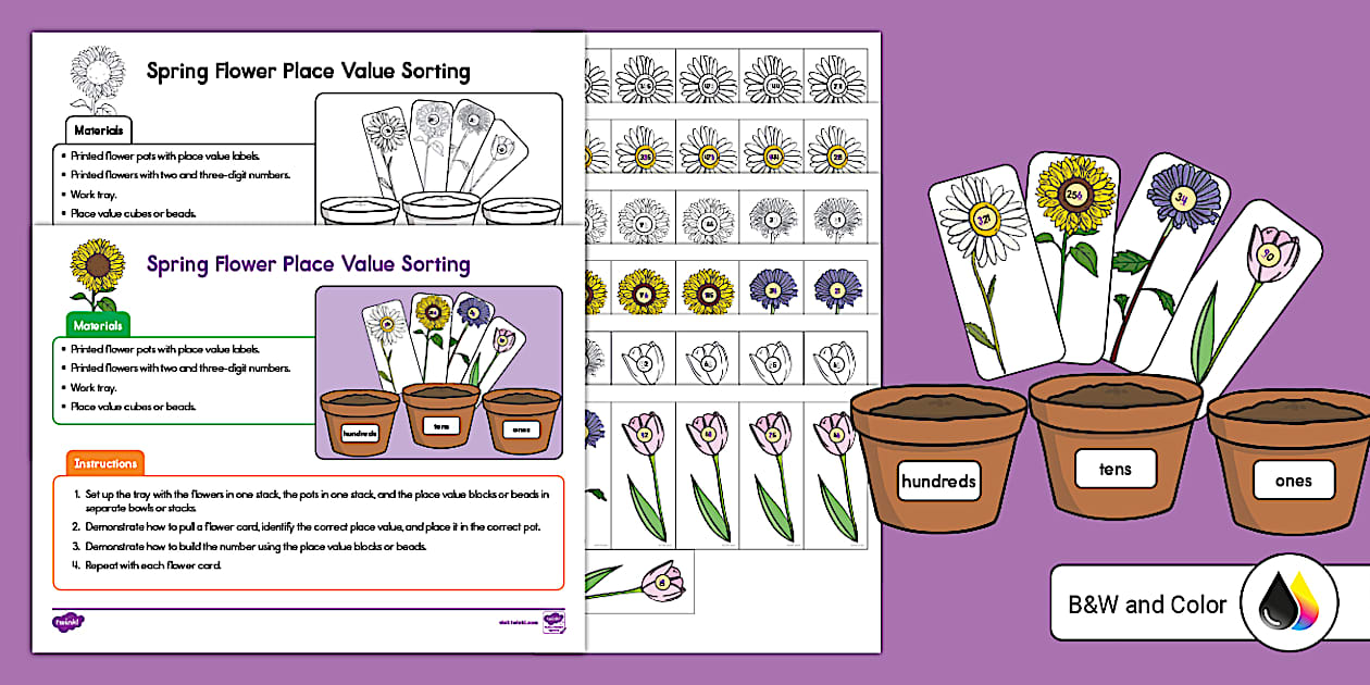 Spring Place Value Worksheet | Spring | Twinkl USA - Twinkl