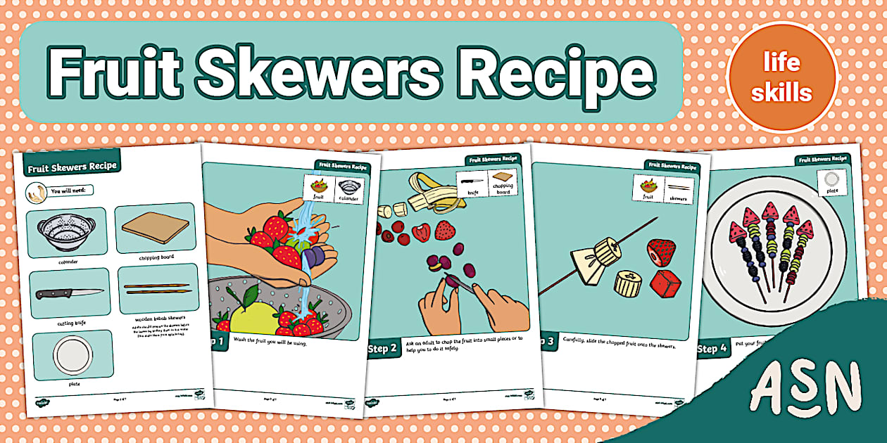 Fruit Skewers Recipe with Visual Supports