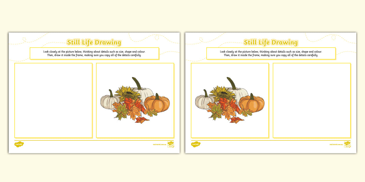 Still Life Drawing Activity Sheets