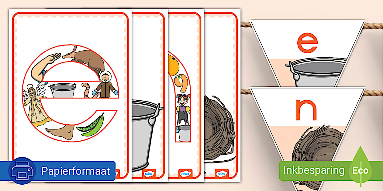 Graad 1 Klanke Plakkate e, n (Hecho por educadores) - Twinkl