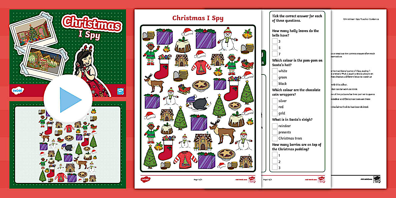 Christmas I Spy PowerPoint And Activity Pack - Twinkl - KS1