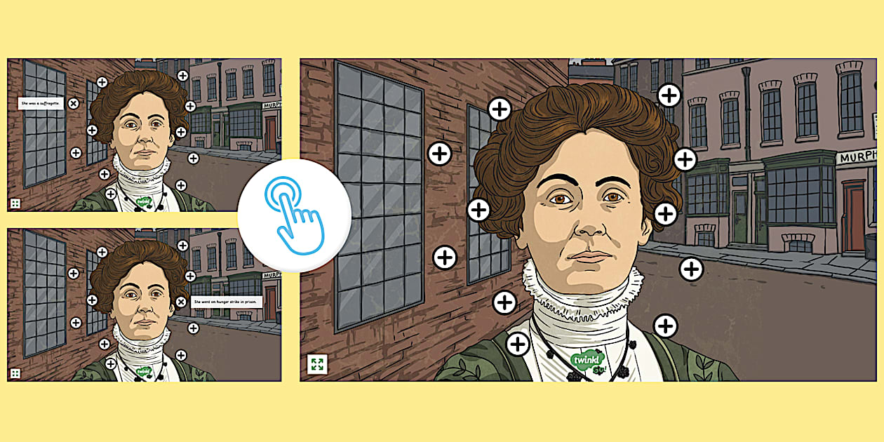 Emmeline Pankhurst Facts Hotspots Activity | Twinkl Go!