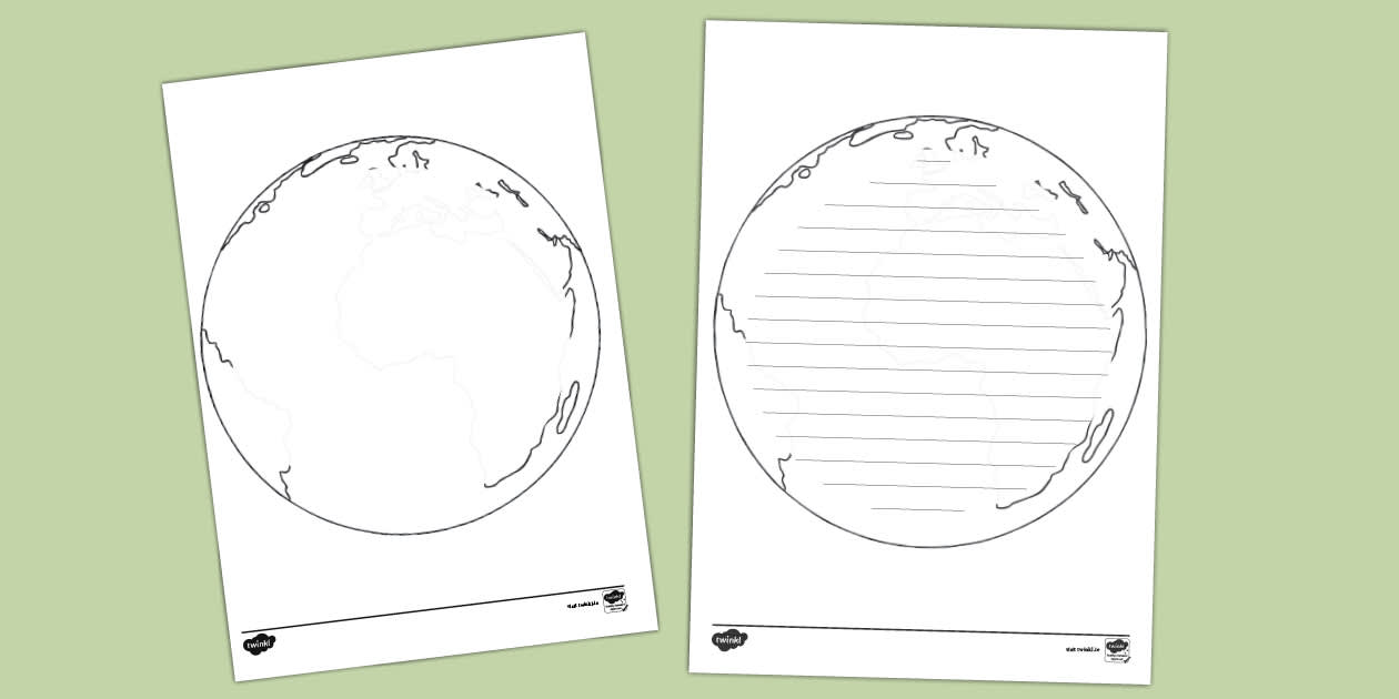 Earth Writing Template - Twinkl writing