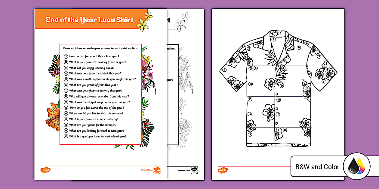 End of the Year Luau Shirt for 6th-8th Grade (teacher made)