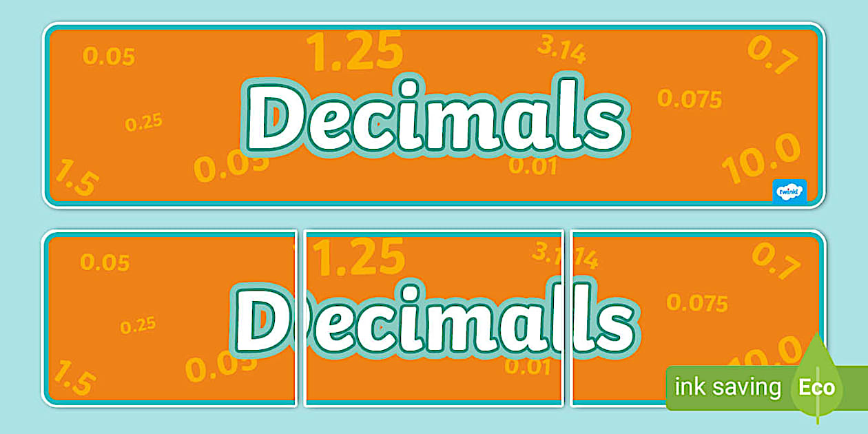 Decimals Display Banner (teacher made) - Twinkl