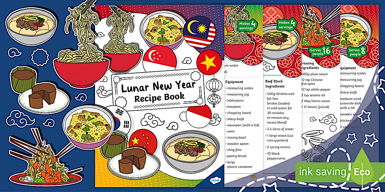 Lunar New Year Recipe Book (Ages 5 - 7) (teacher made)