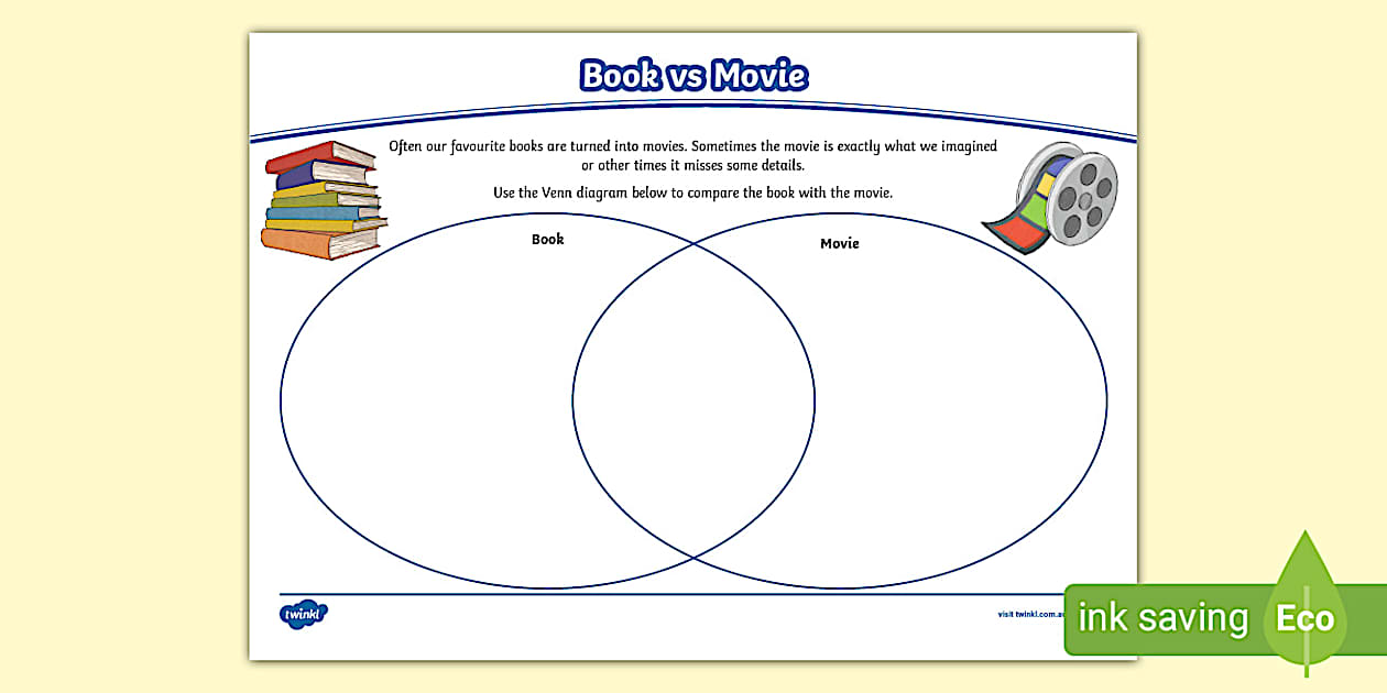 Book vs Movie Venn Diagram - Twinkl