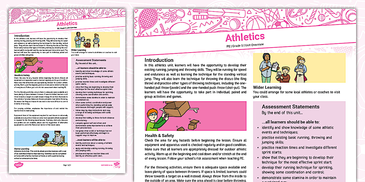 Grade 5 Term 4 Physical Education Athletics Unit Overview