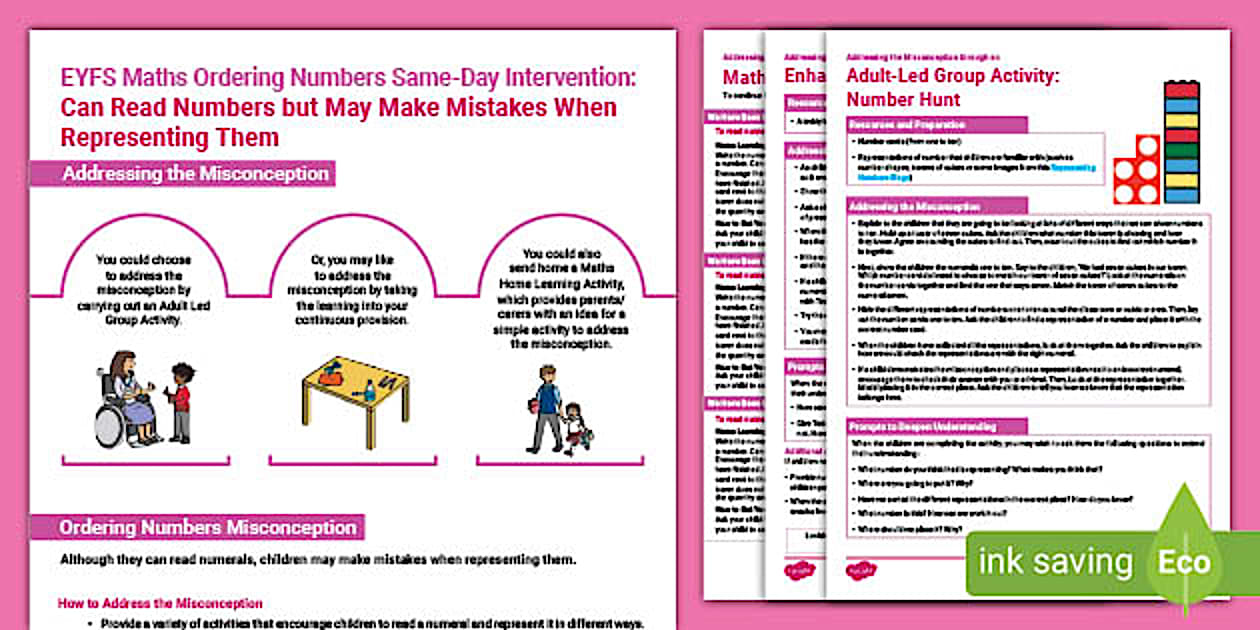 👉 EYFS Maths Number Representation Same-Day Intervention Plan: Although ...