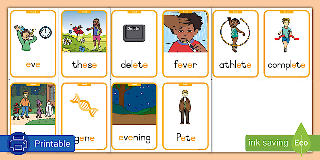 Grade 2 Phonics e_e Flashcards (teacher made) - Twinkl