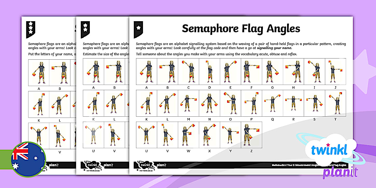 Year 5 Measurement: Semaphore Flag Angles Home Learning Tasks