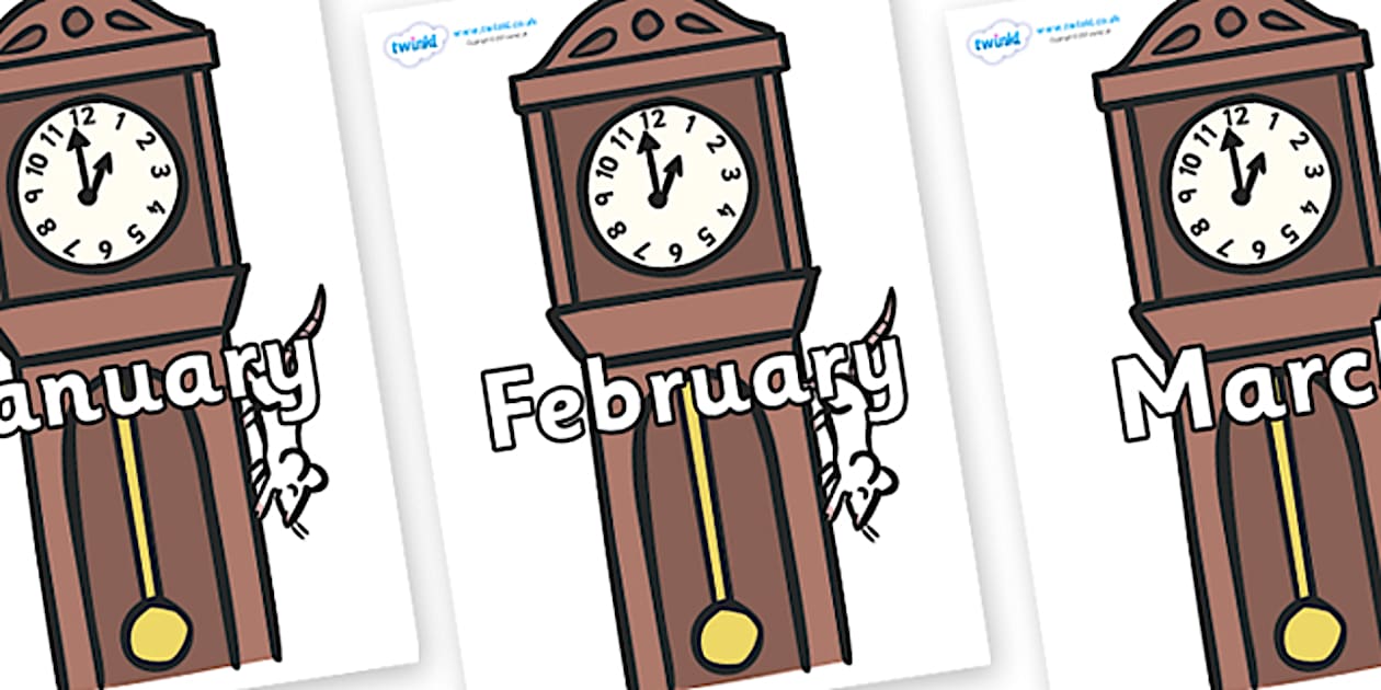 Months of the Year on Clocks (teacher made) - Twinkl