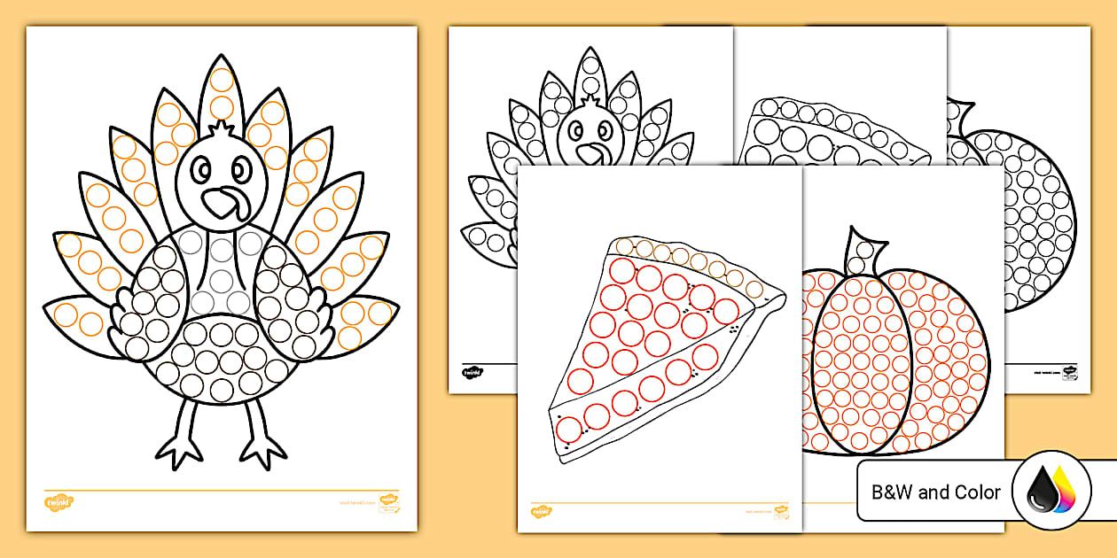 Thanksgiving Dot Marker Printables | Art | Twinkl USA