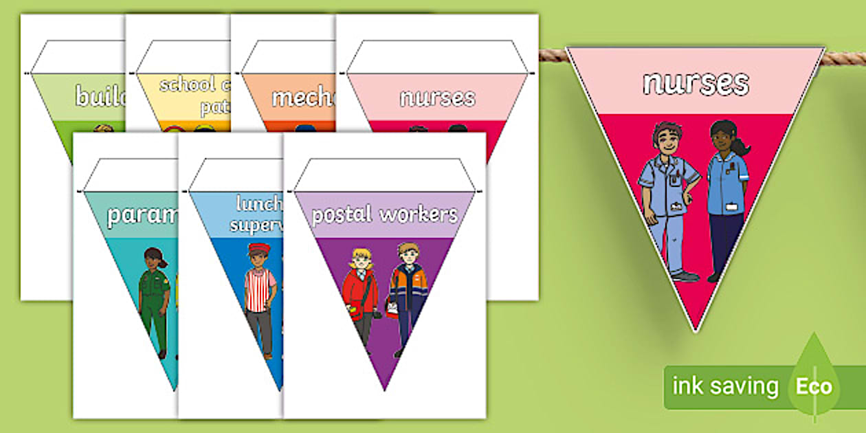 People Who Help Us Display Bunting (teacher made) - Twinkl