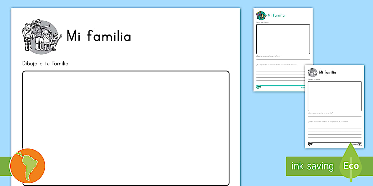 Ficha de actividad: Mi familia - Twinkl