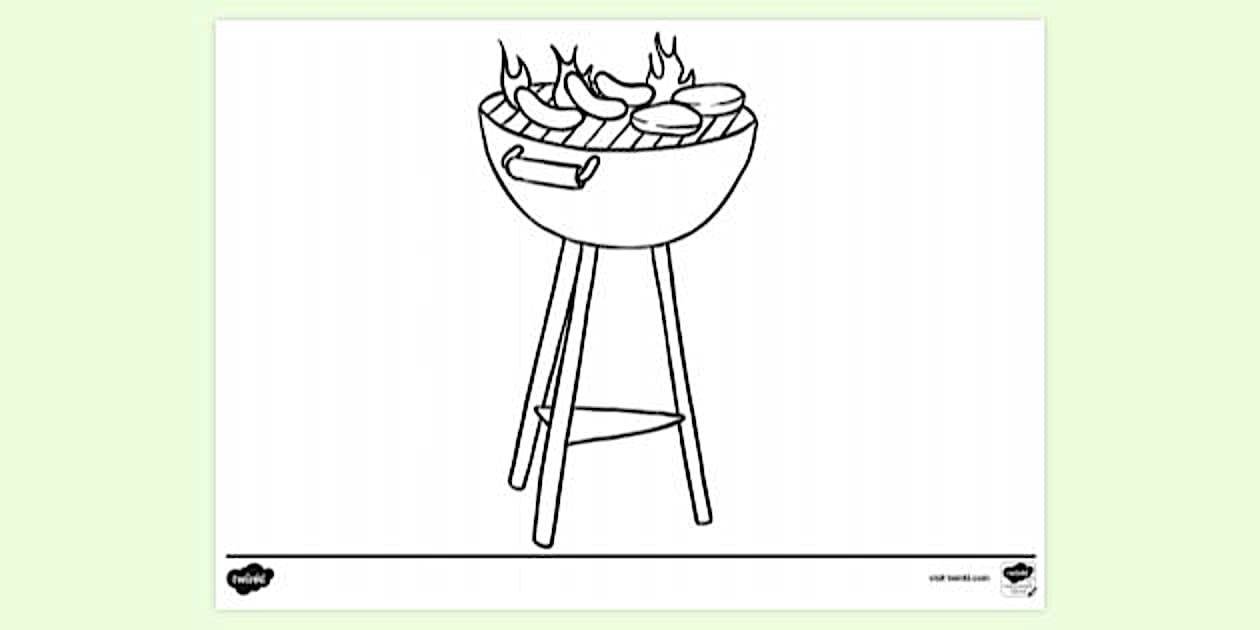 Barbecue Colouring Sheet | Colouring Sheets | Twinkl