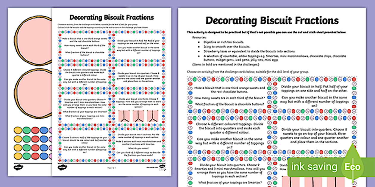 Decorating Biscuit Fractions (teacher made) - Twinkl