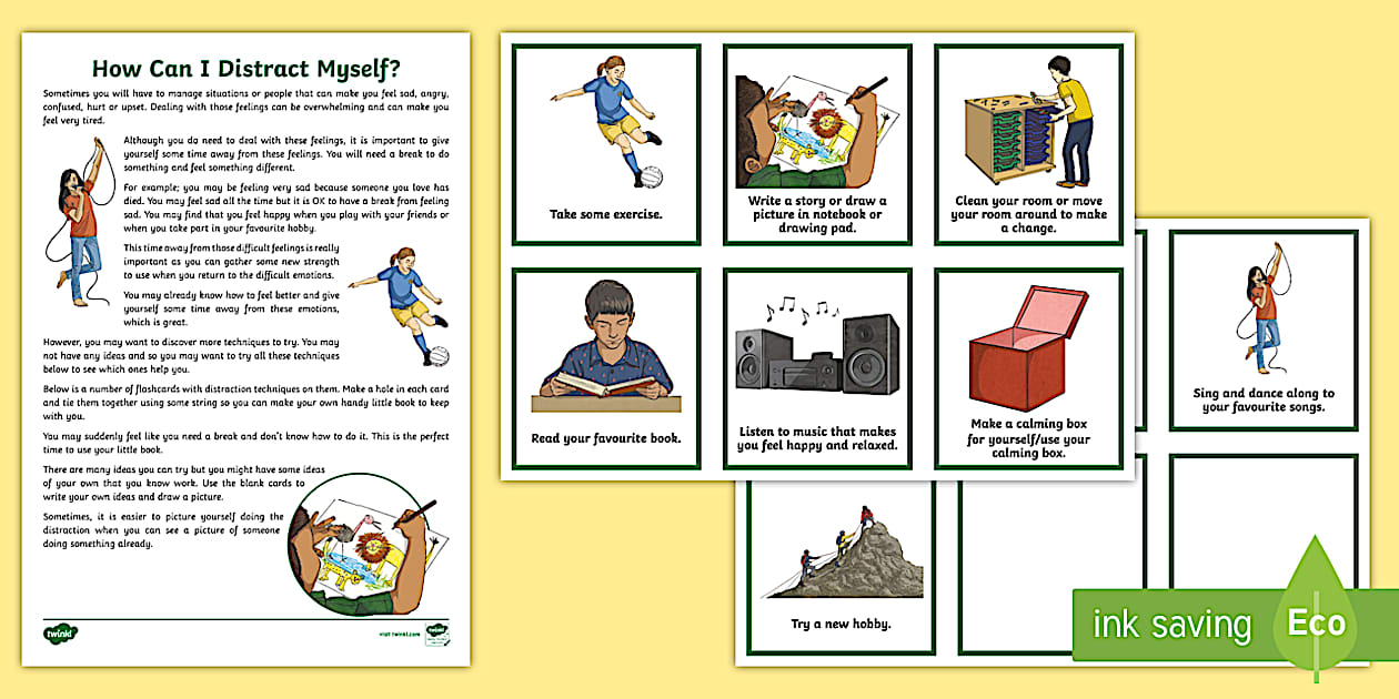 'How Can I Distract Myself?' Flashcards | Twinkl Inclusion