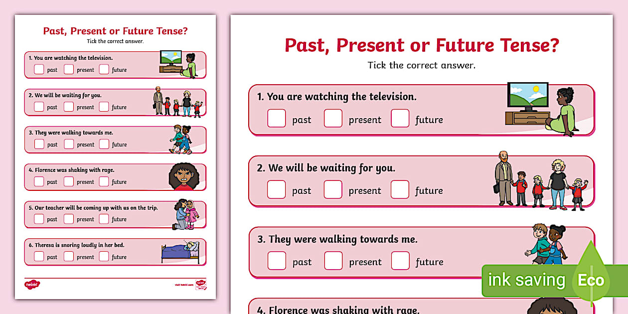 Past, Present or Future Tense Paper Quiz - Twinkl