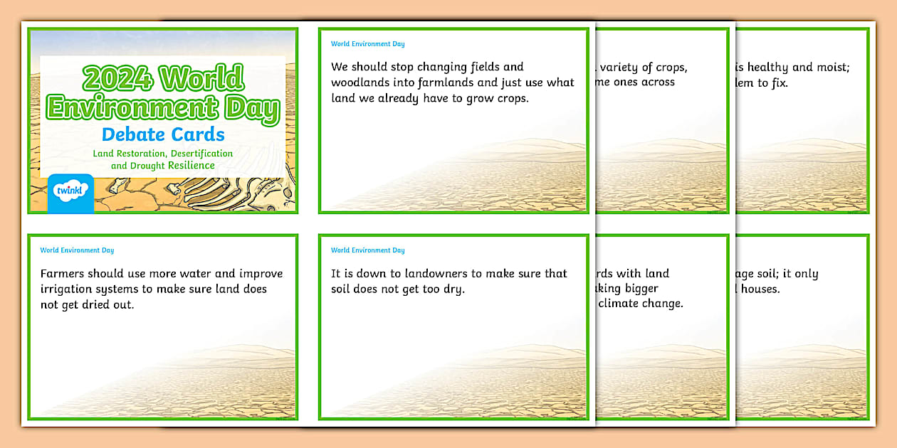 KS2 World Environment Day 2024 Debate Cards - Twinkl
