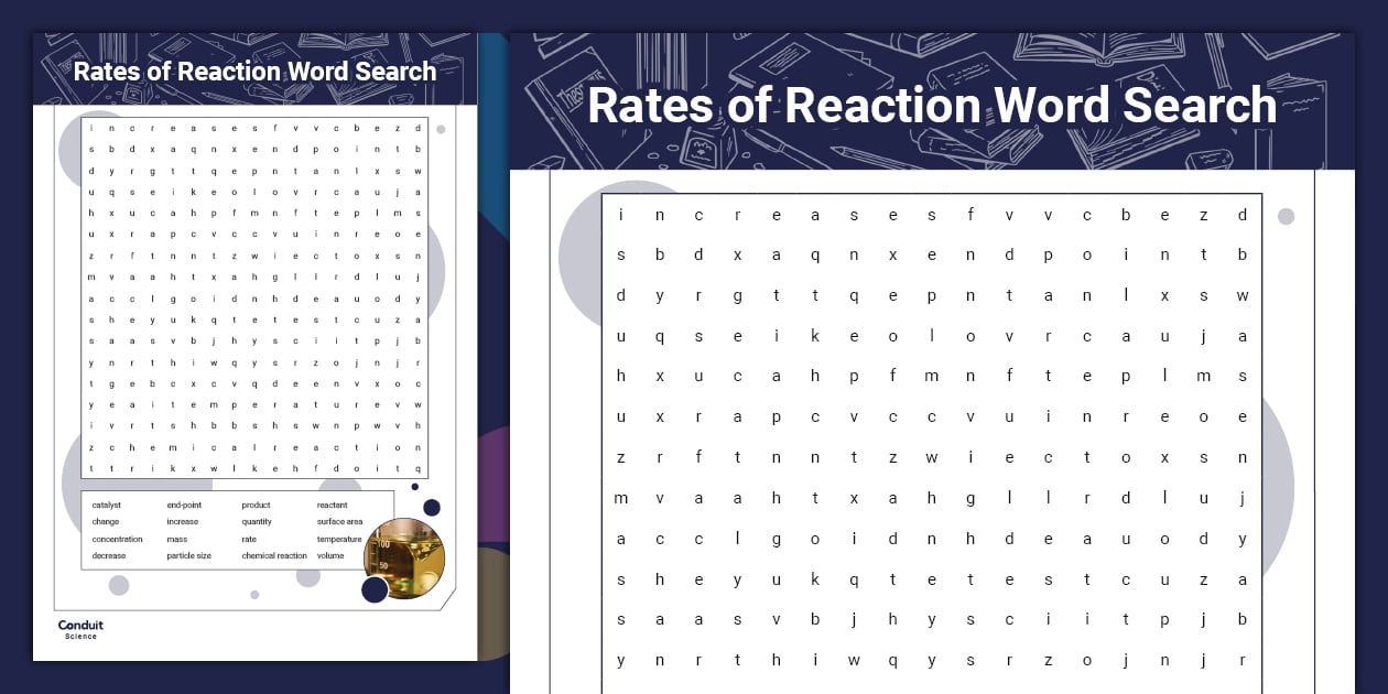 Rates of Reaction Word Search (teacher made) - Twinkl