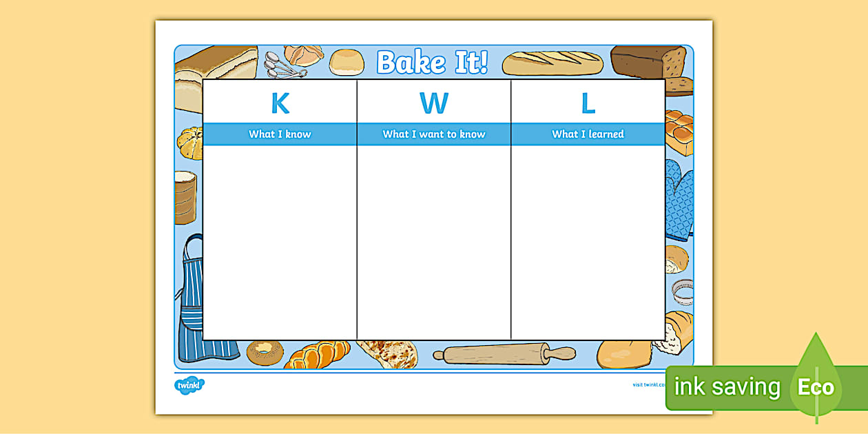 Cursive Bake It KWL Grid (teacher made) - Twinkl