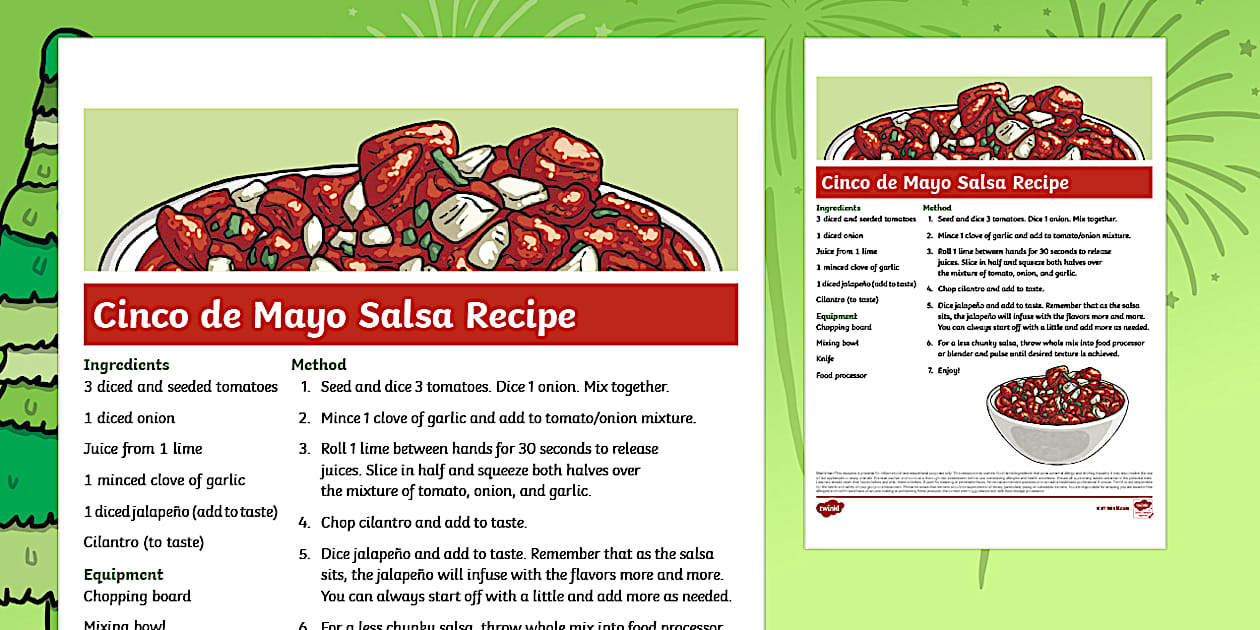 Cinco de Mayo Salsa Recipe for Kids - Twinkl USA Resources