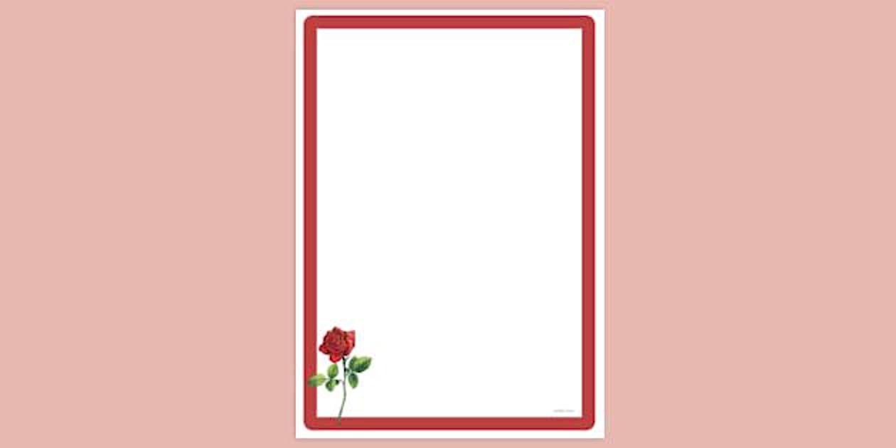 Simple Blank Realistic Rose Page Border | Twinkl - Twinkl