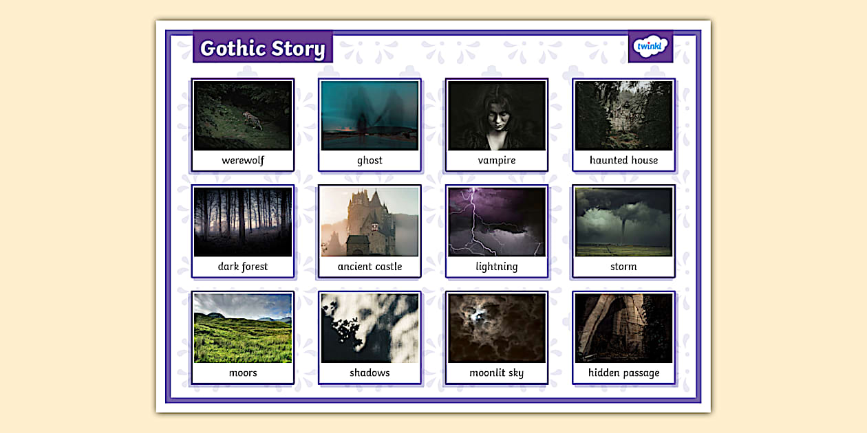 Gothic Story Writing Word Mat