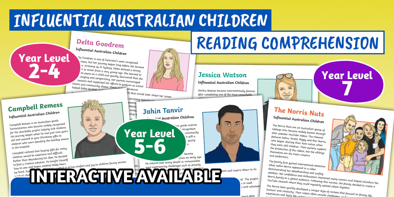 Australian Children Reading Comprehension Pack