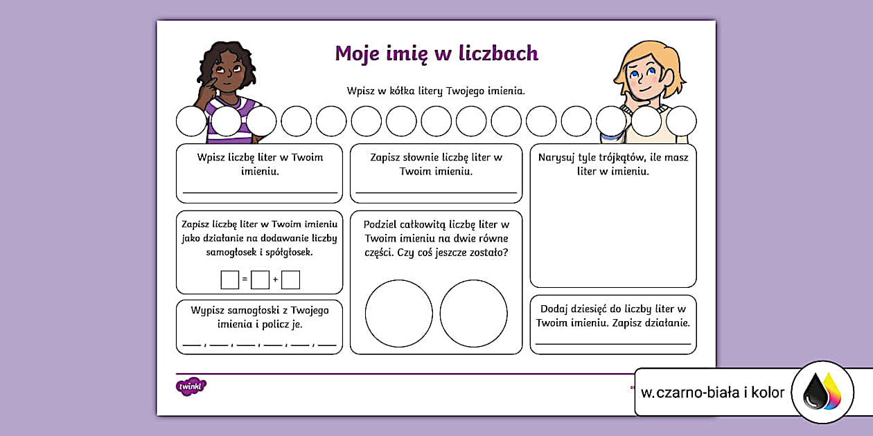 Moje imię w liczbach | Karta pracy (teacher made) - Twinkl